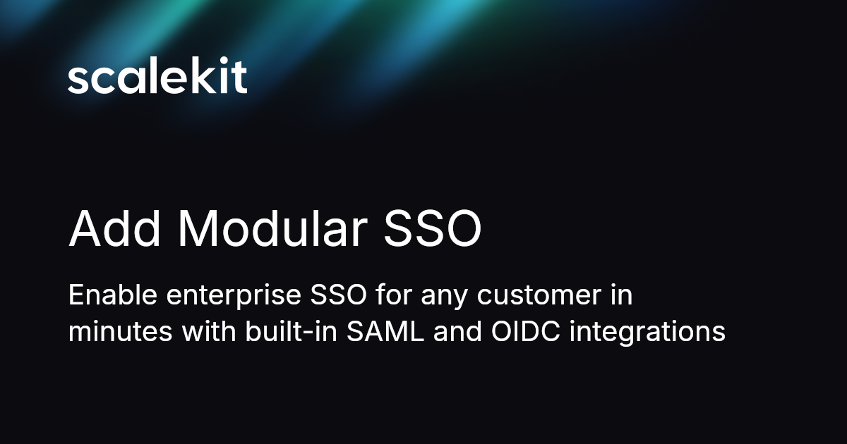 Add Modular SSO | Scalekit Docs