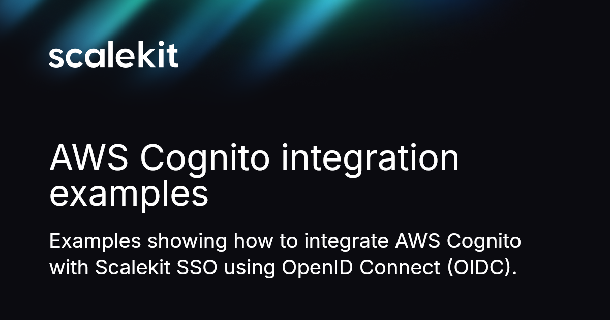 AWS Cognito integration examples | Scalekit Docs