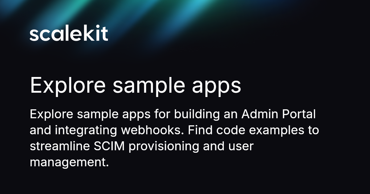 Explore sample apps Scalekit Docs