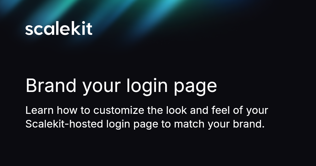 Customize the login page Scalekit Docs