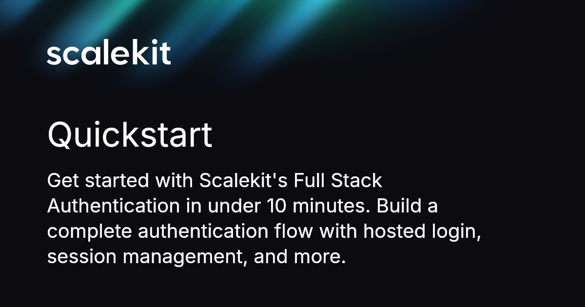 Quickstart Scalekit Docs