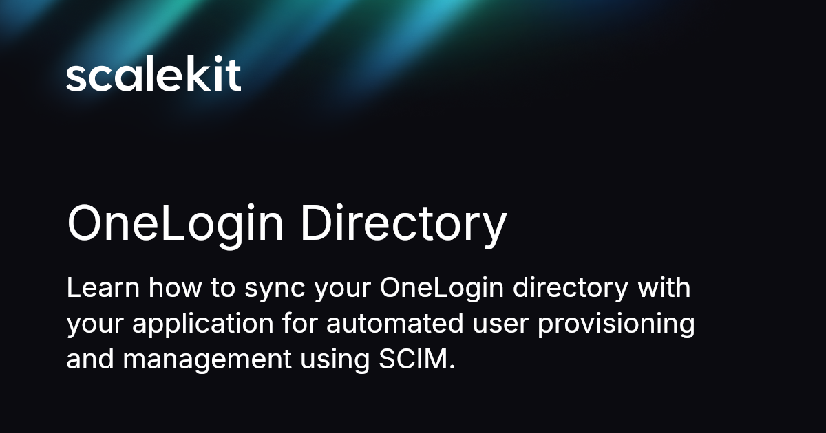 OneLogin Directory Scalekit Docs