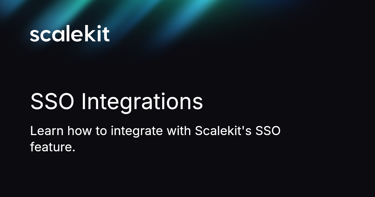 SSO Integrations | Scalekit Docs