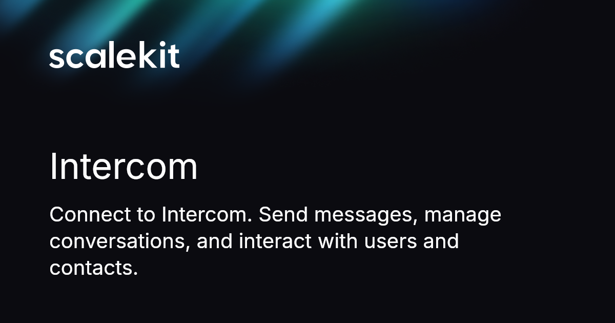 Intercom | Scalekit Docs