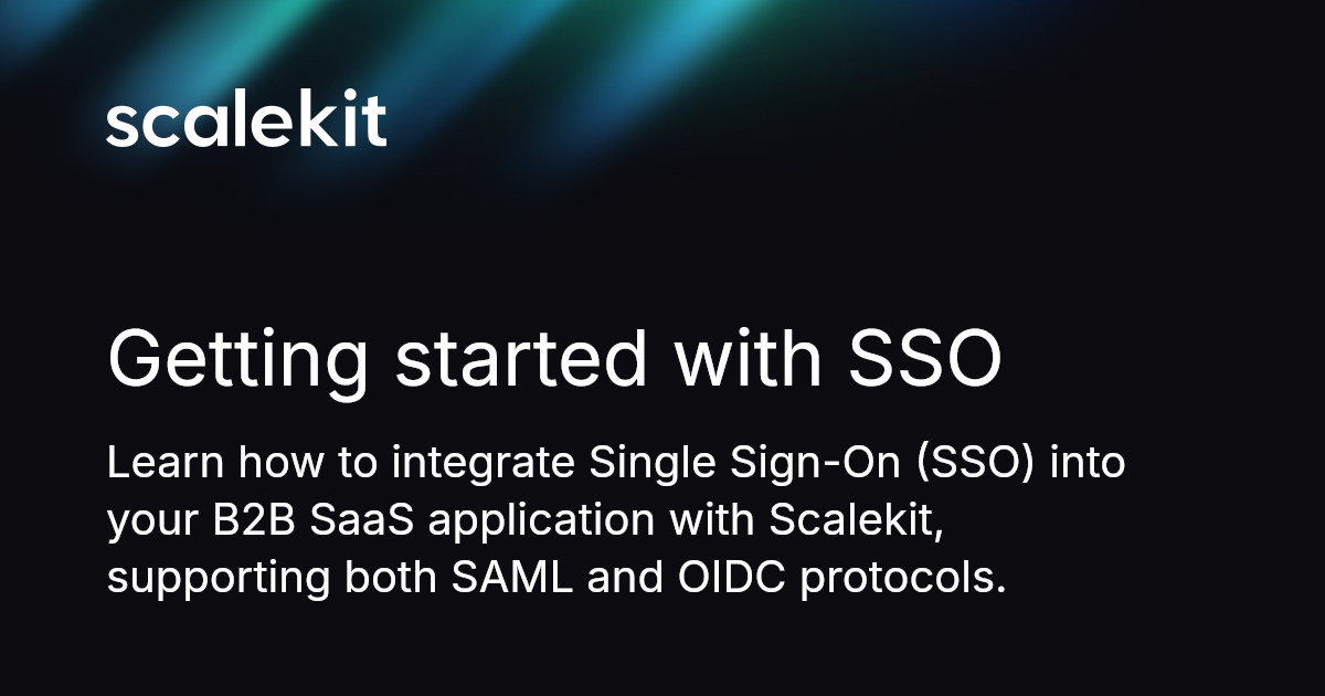 Getting started with SSO | Scalekit Docs