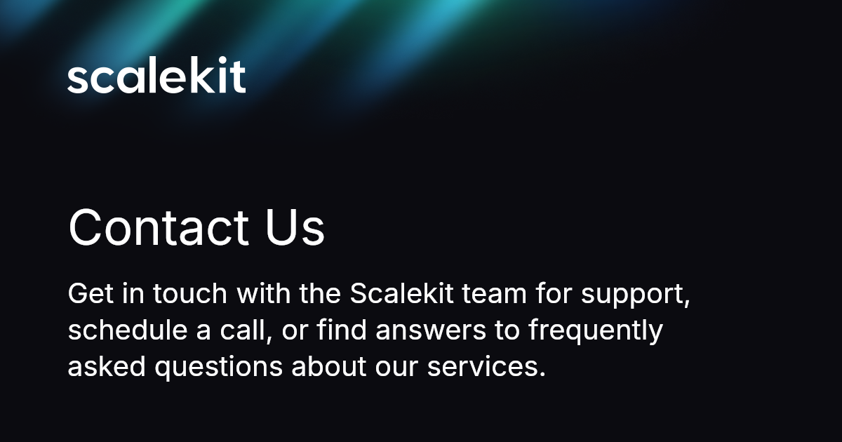 Contact Us Scalekit Docs